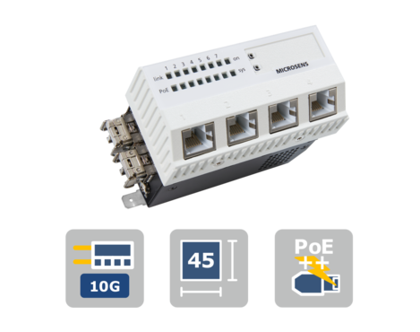 Micro Switch Ethernet 7 ports 10G PoE++ - MICROSENS