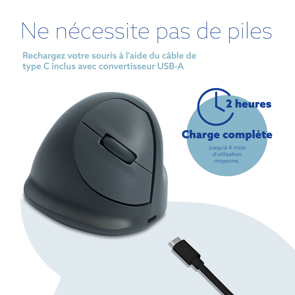 SOURIS VERTICALE R-Go HE BASIC, BLUETOOTH - R-GO TOOLS
