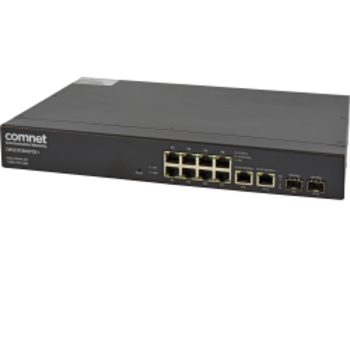 Switch manageable 8 ports 10/100 PoE + 2 combo gigabit SFP/RJ45 - ComNet