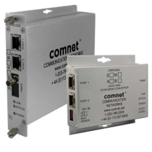 Convertisseur industriel Fibre Optique 2 canaux vers RJ45 10/100 PoE (PSE) - Comnet